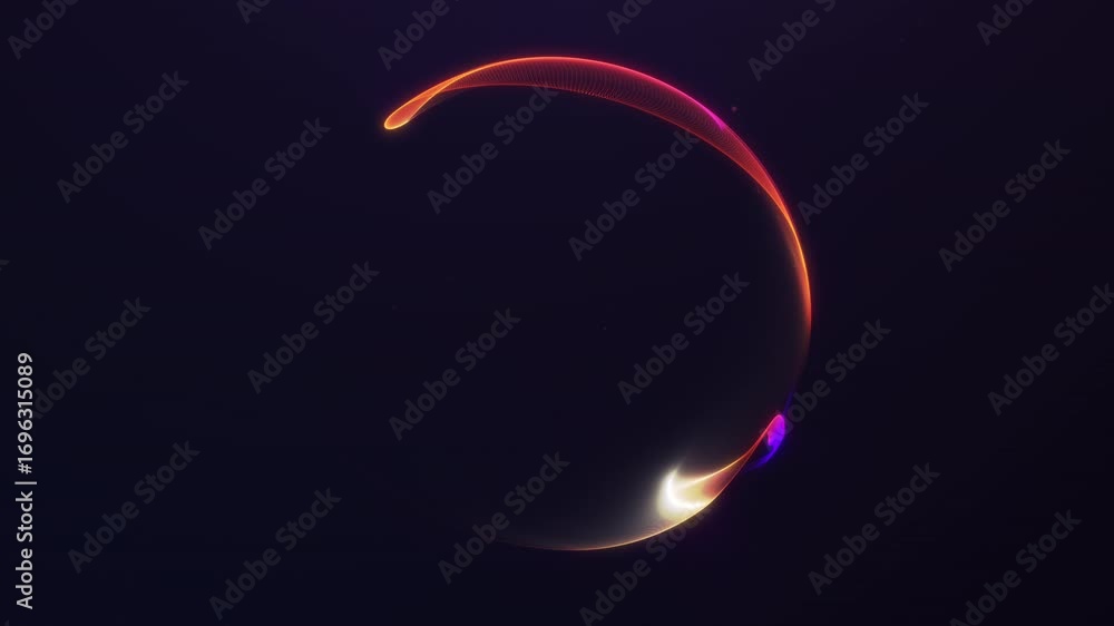 Glowing sphere with smooth red, purple and orange gradient light flow ...