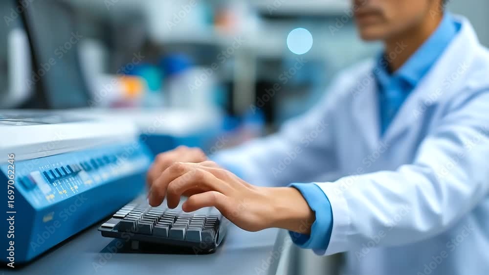 Molecular diagnostics specialists perform PCR testing using thermal ...