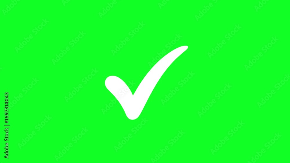 Video Stock green approved icon, right check mark, Tick mark or confirm ...