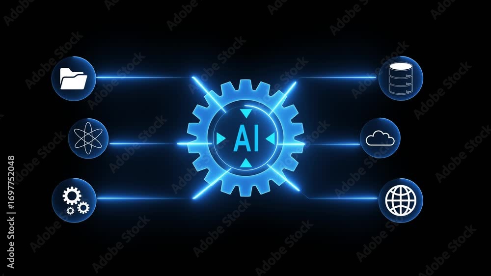 Smart robot automation system concept on the transparent background ...