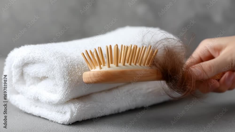 Hair loss problem for woman finding damaged strands on her brush. guide ...