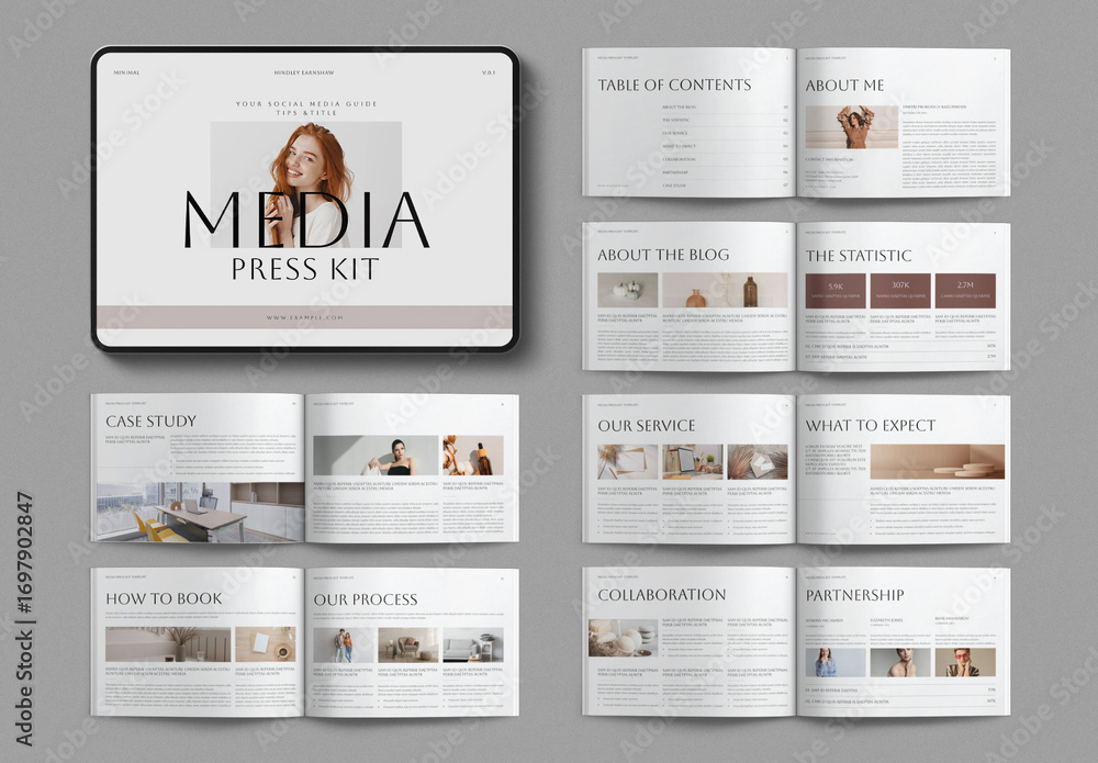 Digital Media Press Kit Template Landscape Stock Template | Adobe Stock