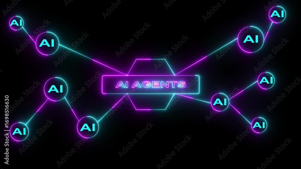 Multi function for Agentic AI technology motion background. Multi agent ...