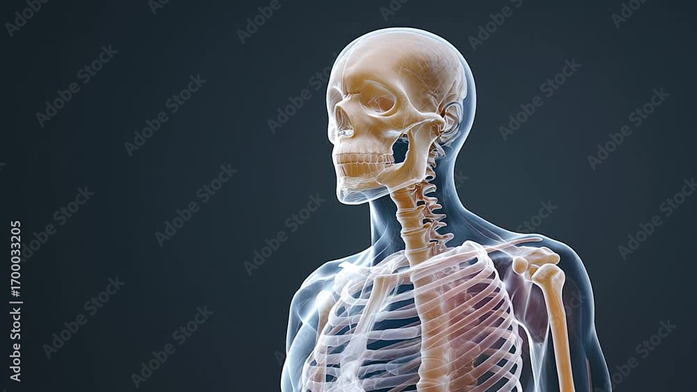 Human Skull X-Ray Radiograph on Solid Black Background Showing Detailed ...