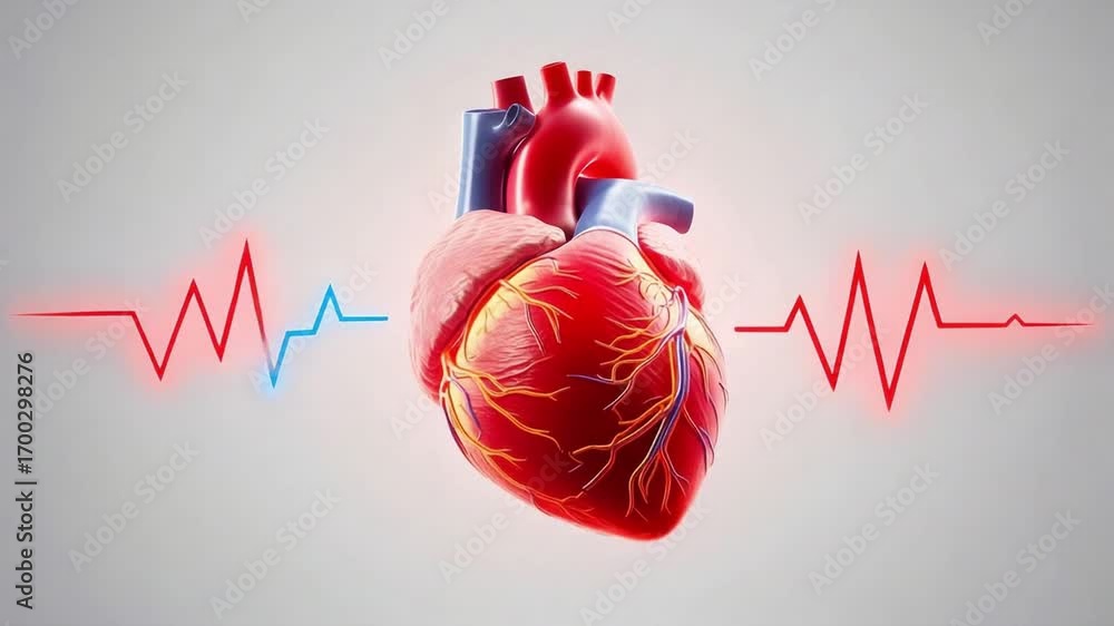 Heartbeat Visualization - Animated Heart with EKG Rhythm Display ...