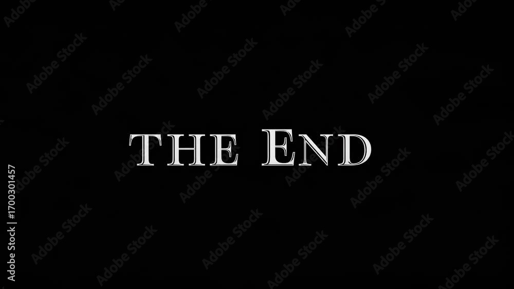 Classic 'The End' title card in a vintage video style, featuring bold ...
