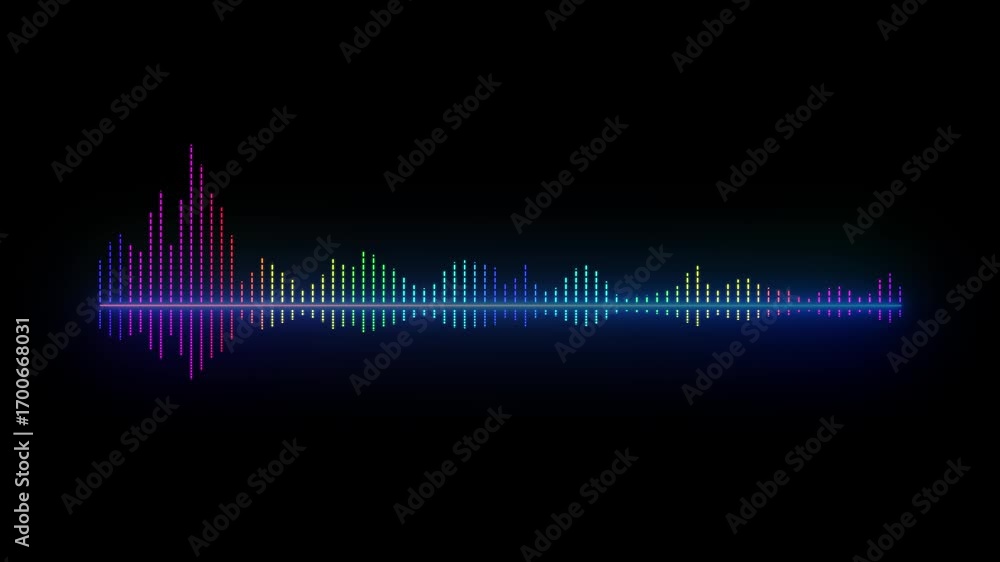 audio waveform spectrum animation. Alpha channel, spectrum audio ...