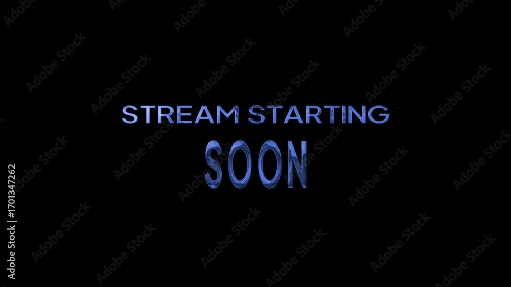 Stream starting soon in a dark blue color. Ideal for live streaming ...