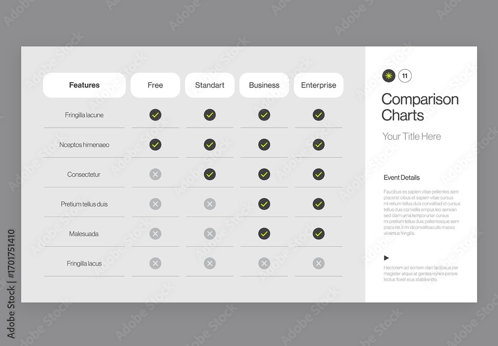 Comparison Chart Infographic Template in Modern Minimal Style Stock ...