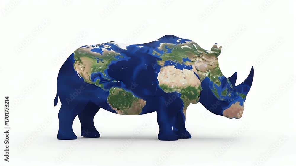 Earth Rhino: A striking visual representation of a rhinoceros, its form ...