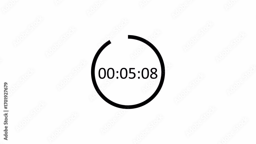 One minute countdown timer animation from 0 to 60 , 6 digit countdown ...