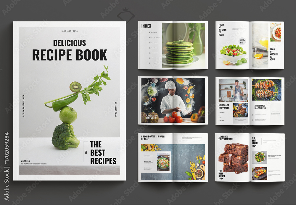 Recipe Book Layout Stock Template | Adobe Stock