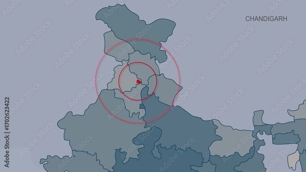Chandigarh map video 15, Highlighted on India Map Video, with Borders ...