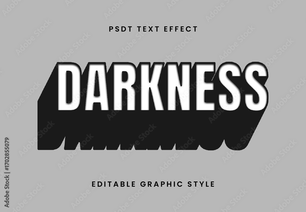 White Drop Shadow Text Effect Bold 3D Font Stock Template | Adobe Stock