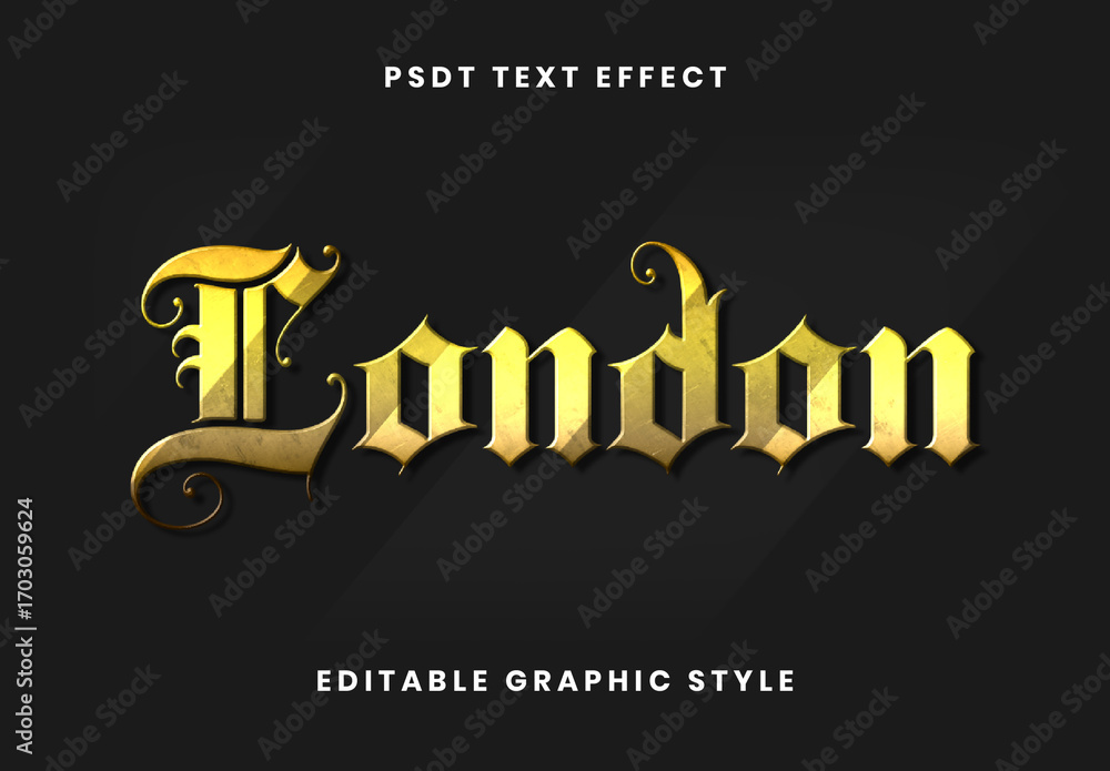 Golden Victorian Gold Leaf Sign Text Effect Gothic Medieval Luxury Font ...