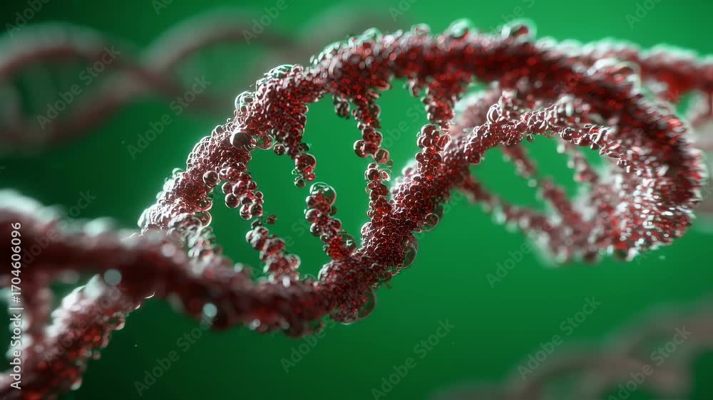 Closeup animation of a DNA strand being cleaved by a molecular complex ...
