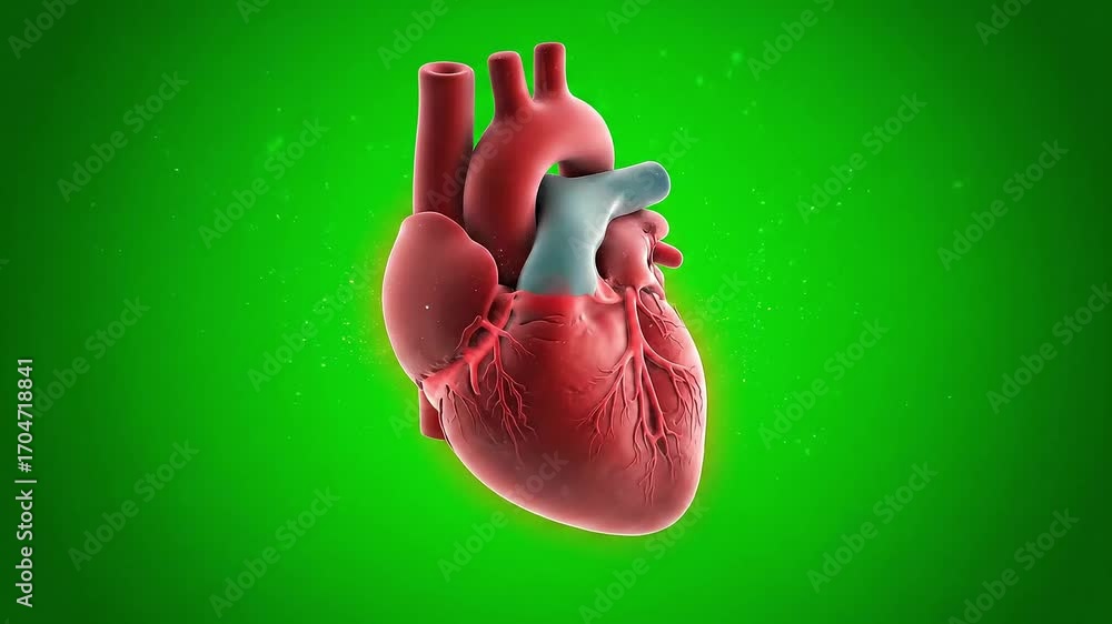 Dynamic 3D Animation of a Human Heart Beating on an Isolated Green ...