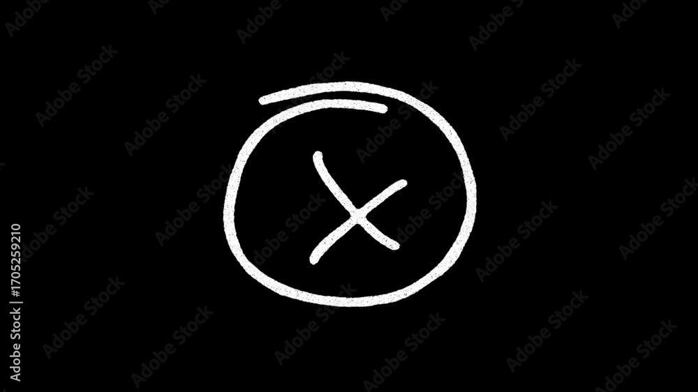 Hand Drawn cross mark icon rejected Animation, doodle cross mark cross ...