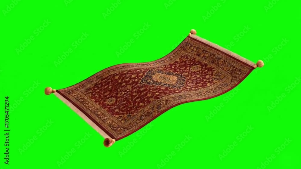 Realistic Flying Carpet Animation on Green Screen Background Magic ...
