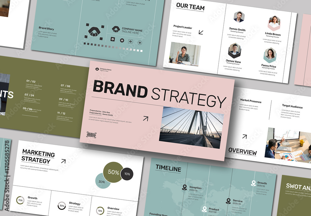 Minimal and Clean Brand Strategy Presentation Template Layout Stock ...