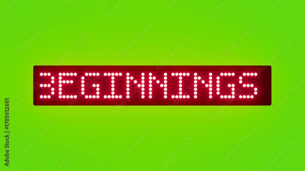 HAPPY NEW BEGINNINGS FOR ALL Scrolling Red Dot Matrix LED Text ...