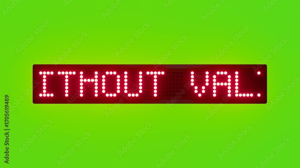 Stockvideon NO ENTRY WITHOUT VALID ID Scrolling Red Dot Matrix LED Text ...