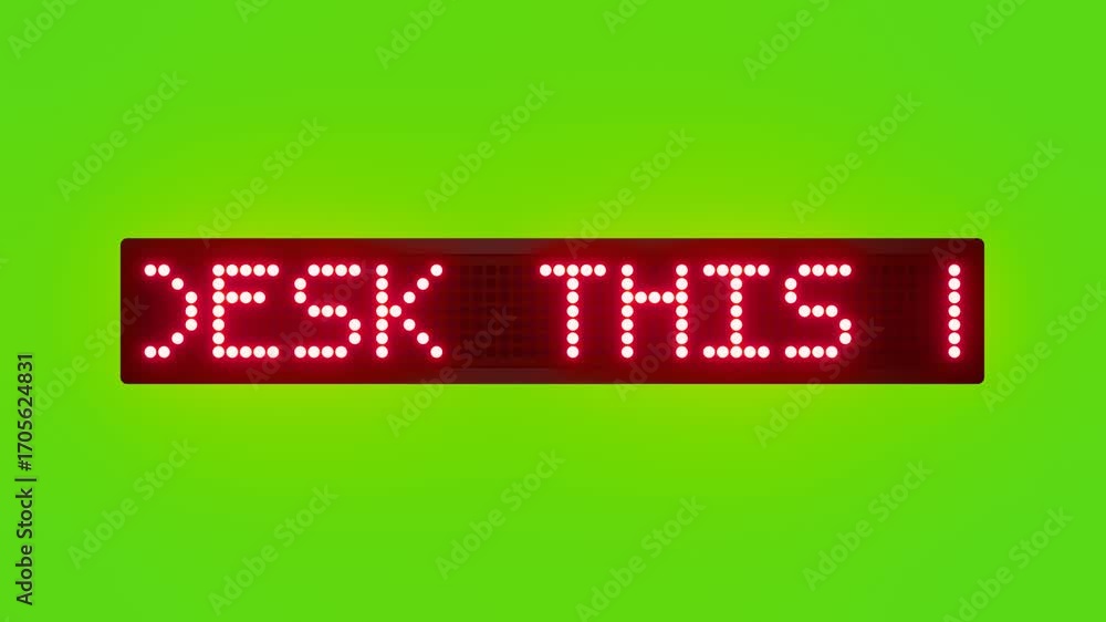 RECEPTION DESK THIS WAY Scrolling Red Dot Matrix LED Text Animation on ...