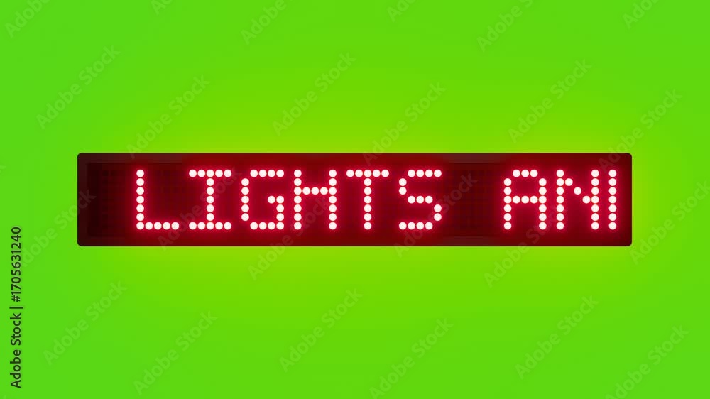 SWITCH OFF LIGHTS AND FANS WHEN NOT IN USE Scrolling Red Dot Matrix LED Text Animation on Green ...