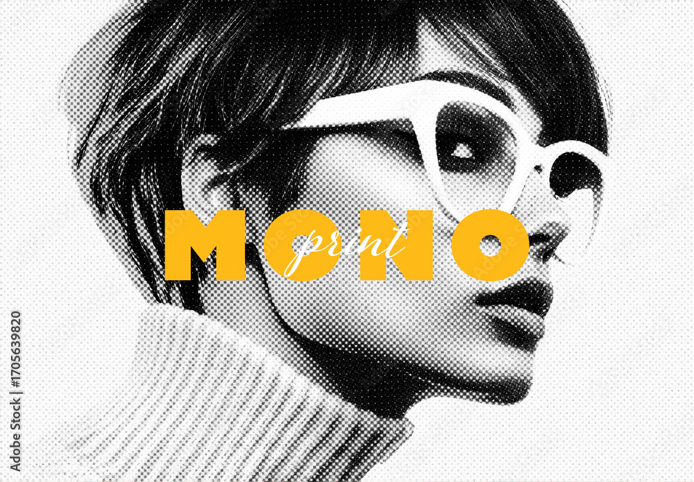 Mono Print Photo Effect Stock Template | Adobe Stock