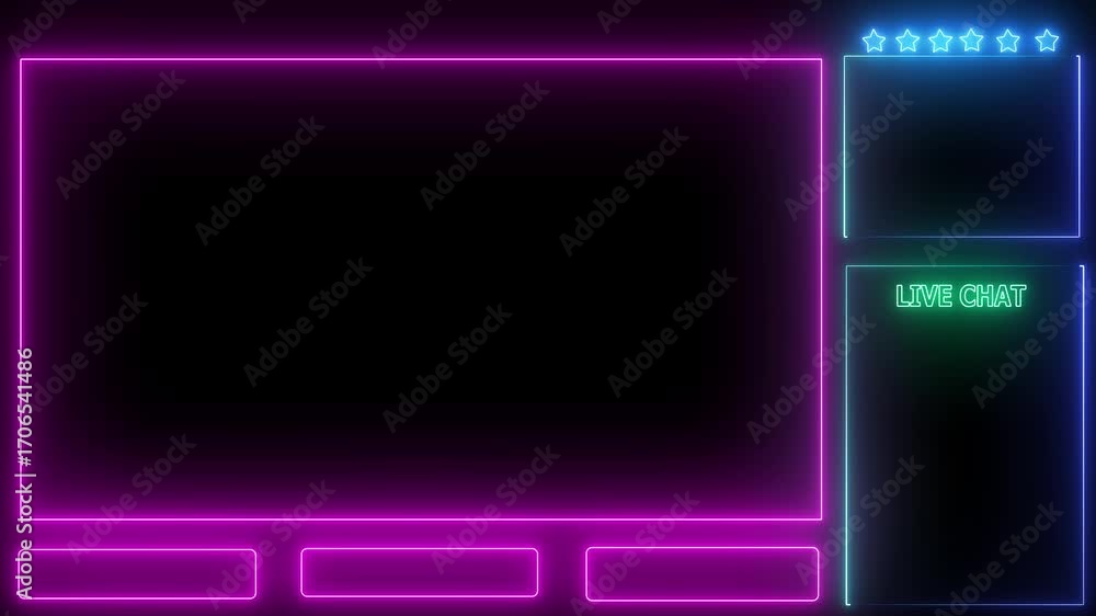Intermission Stream Overlay Animated, Neon Sign looping facecam and ...
