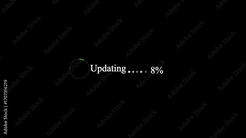 Animated progress bar five percent circle loading screen gui digital ...