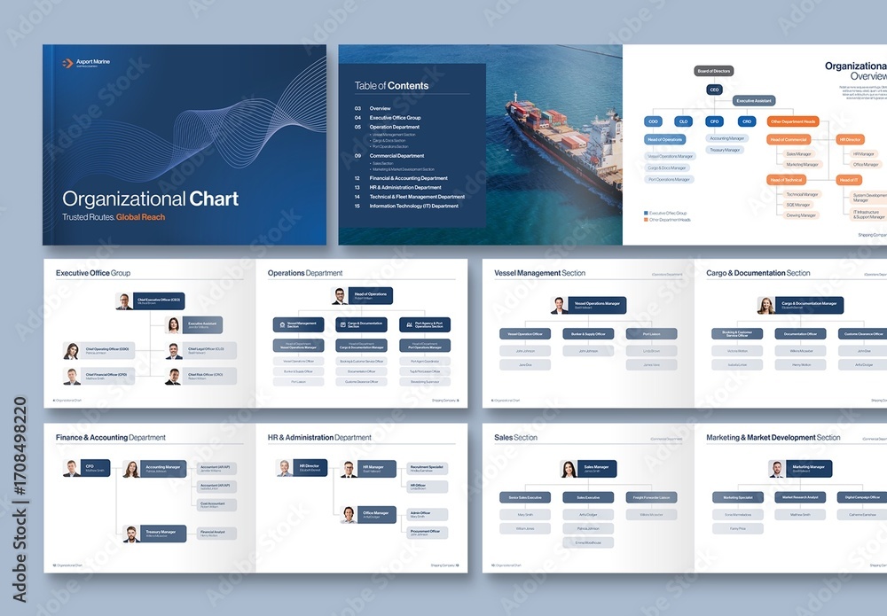 Organizational Chart Template for Company Org Chart, Corporate ...