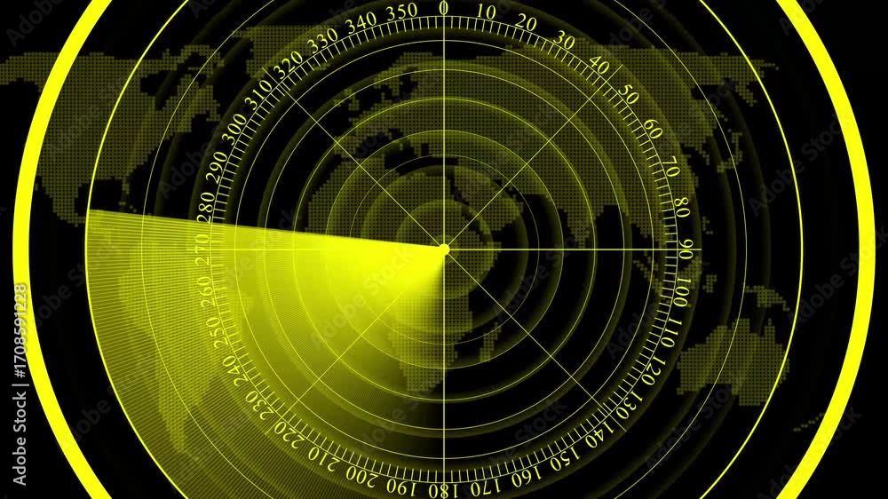Vidéo Stock Radar screen animation, moving radar HUD call animated ...