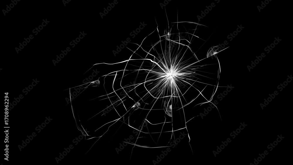 Shattered Glass Blasting Transition on Green Screen. Glass Shatter ...