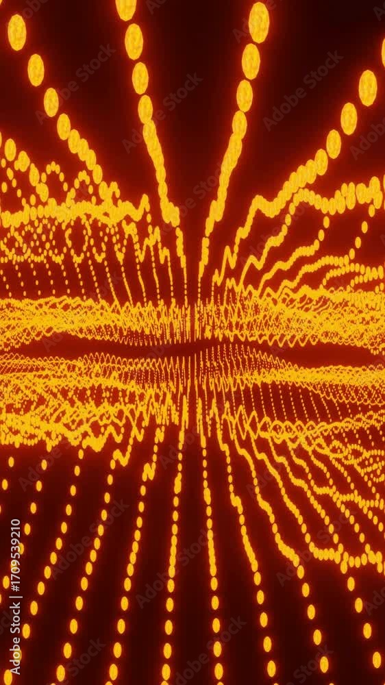 Abstract orange light wave animation background for music visualizer ...