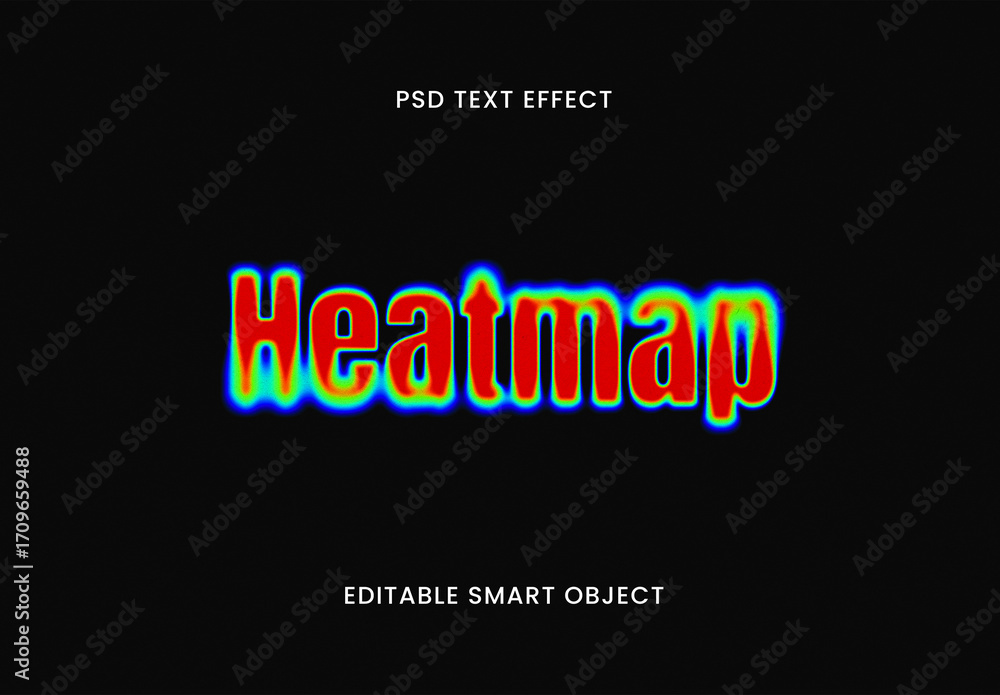 Futuristic Heatmap Thermal Glow Text Effect PSD Stock Template | Adobe ...