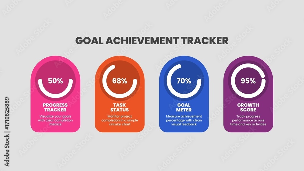 Poppy Bright Donut Graph Clear Data Display Infographic Stock Template ...