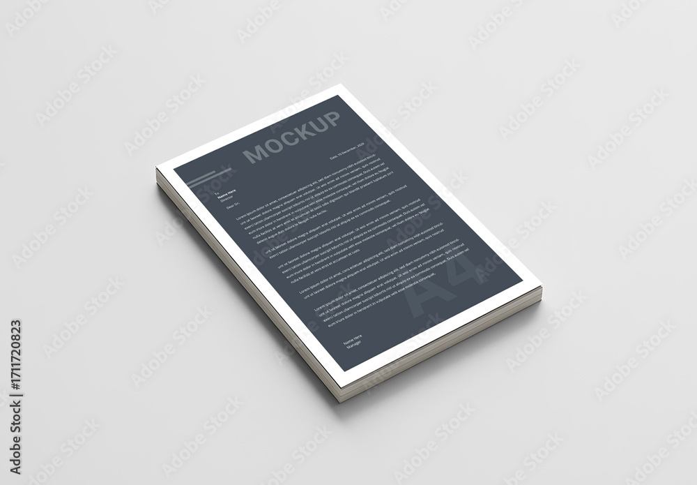 Realistic A4 Paper Stationery Mockup Template Stock Template | Adobe Stock