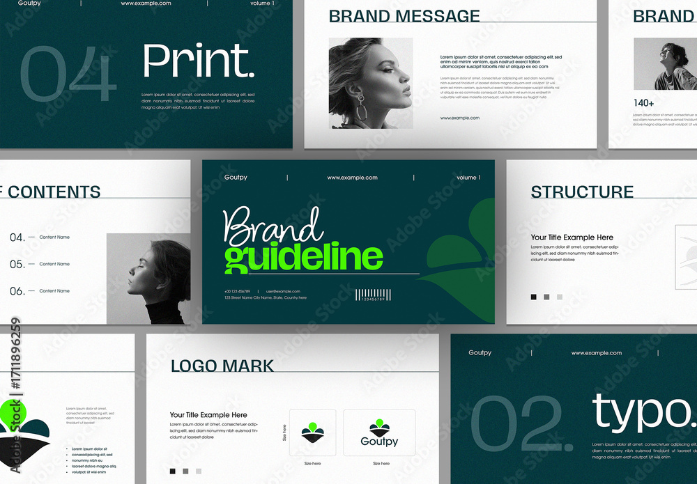 Modern And Clean Brand Guidelines Design Layout Stock Template | Adobe ...