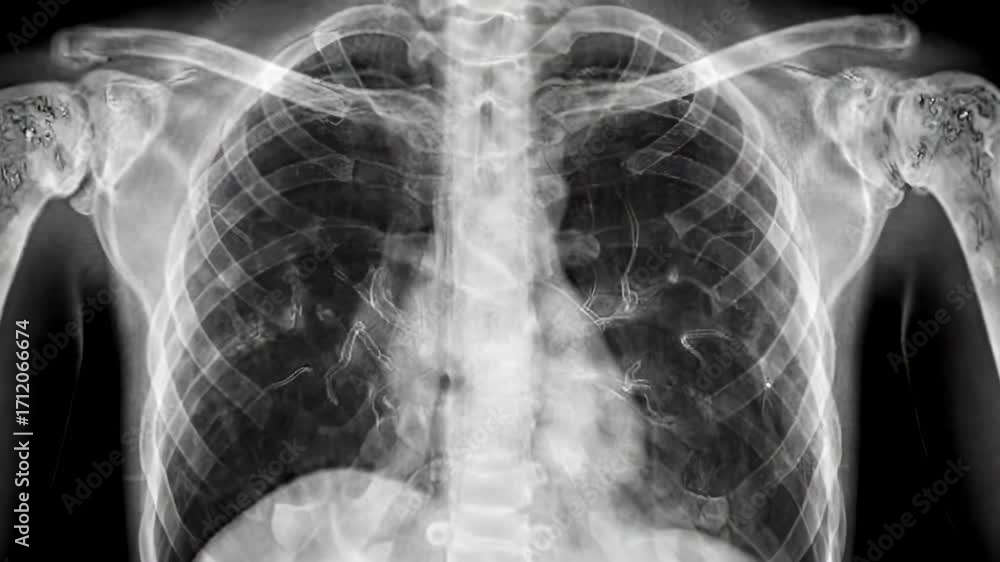 Chest X-Ray: Respiratory System Anatomy - A detailed anterior-posterior ...