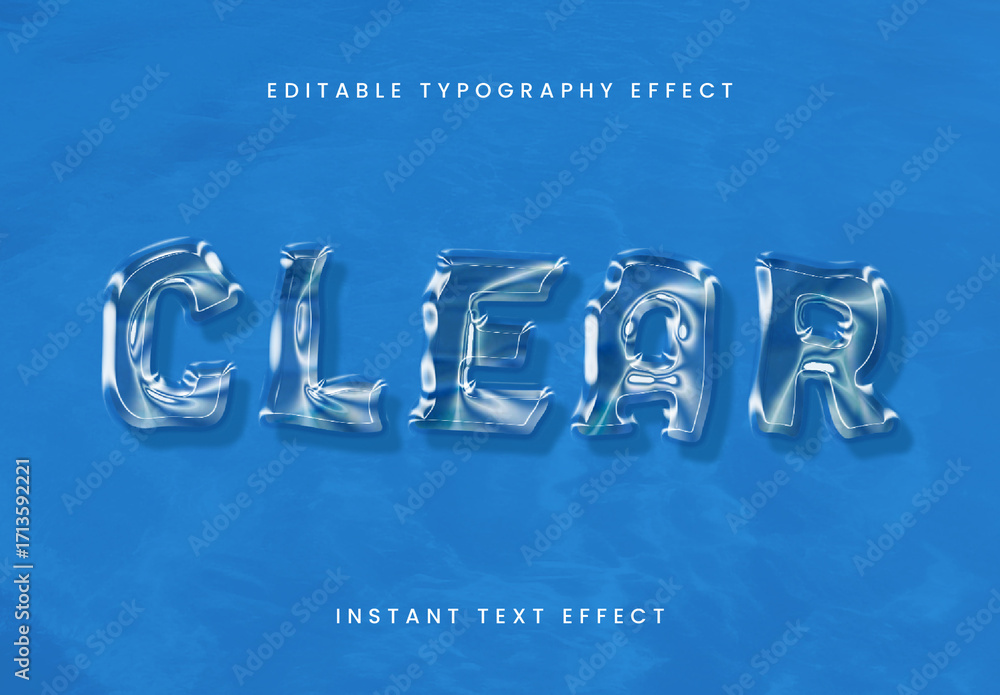 Blue Caustic Light Water Ripple Text Effect Fluid Motion Font Stock Template | Adobe Stock