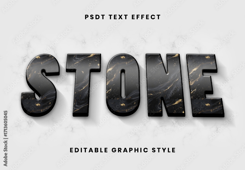 Black Onyx Marble Vein Text Effect Granite Bold Font Stock Template ...