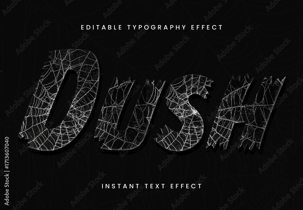 Black And White Cobweb Spooky Text Effect Halloween Spiderweb Bold Font ...