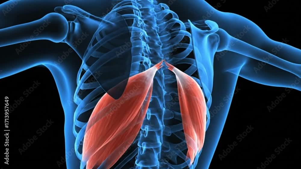 Serratus posterior inferior muscle anatomy of the human back showing ...