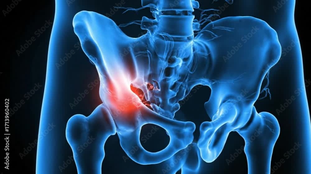 A 3d rendering of painful sacroiliac joint inflammation a medical ...