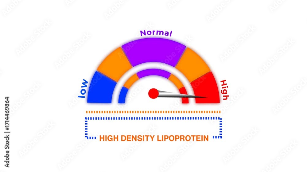4k HDL Cholesterol Level Meter Animation, HIGH DENSITY LIPOPROTEIN ...