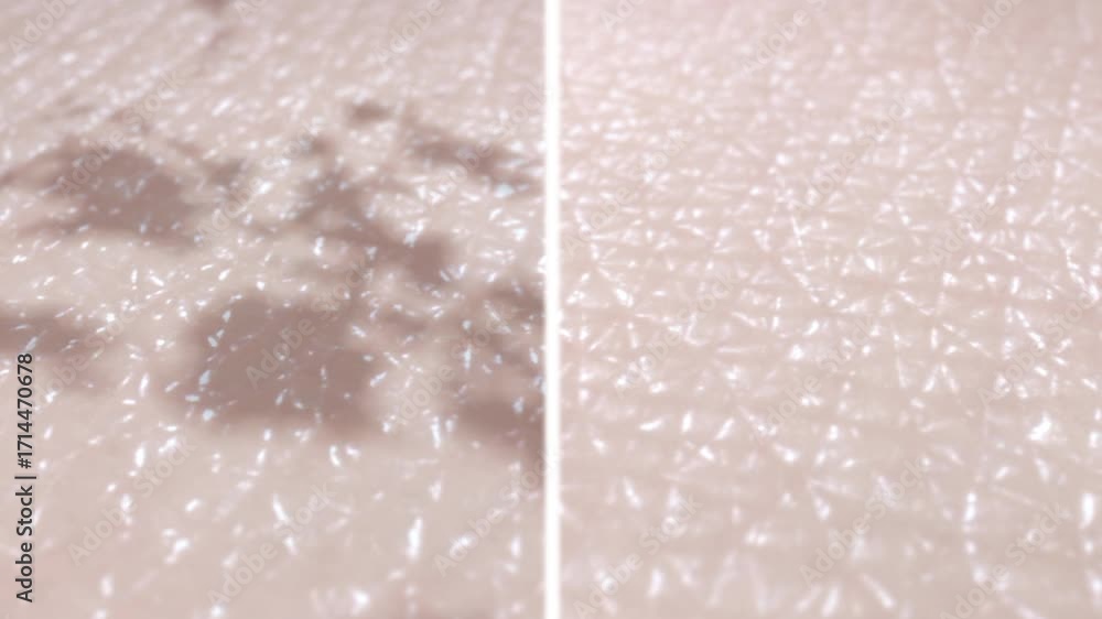 Melasma before and after treatment. 3D rendering animation showing ...