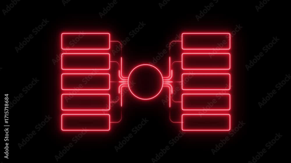 Glowing neon Simple modern template for process flow diagram. Flat ...
