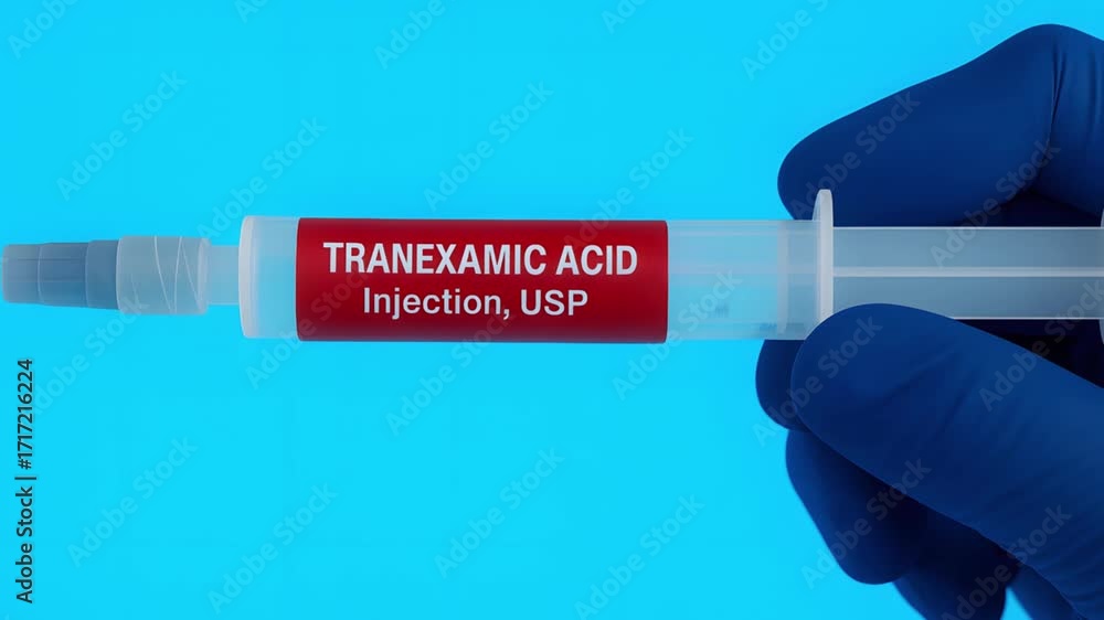 4K footage of Tranexamic Acid injection, ideal for pharmaceutical ...