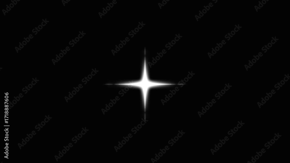 white star blinking, twinkling Star or blinking light effect on black ...